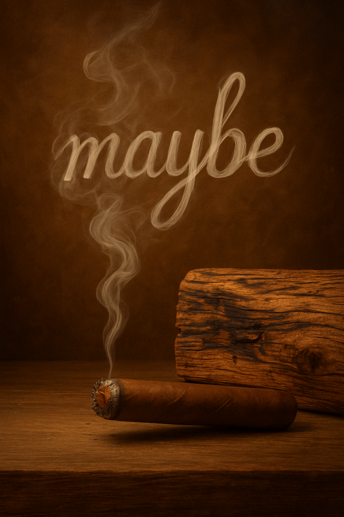 Giving up a word; “Maybe” - Myart&cigars=Heaven